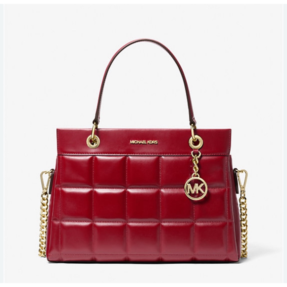 Michael Kors | Bags | Michael Kors Susan Medium Quilted Leather Tote Bag Deep Red | Poshmark